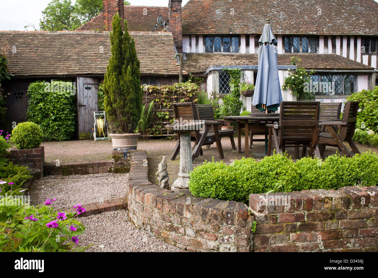 Traditional courtyard with relaxing area Stock Photo - Alamy