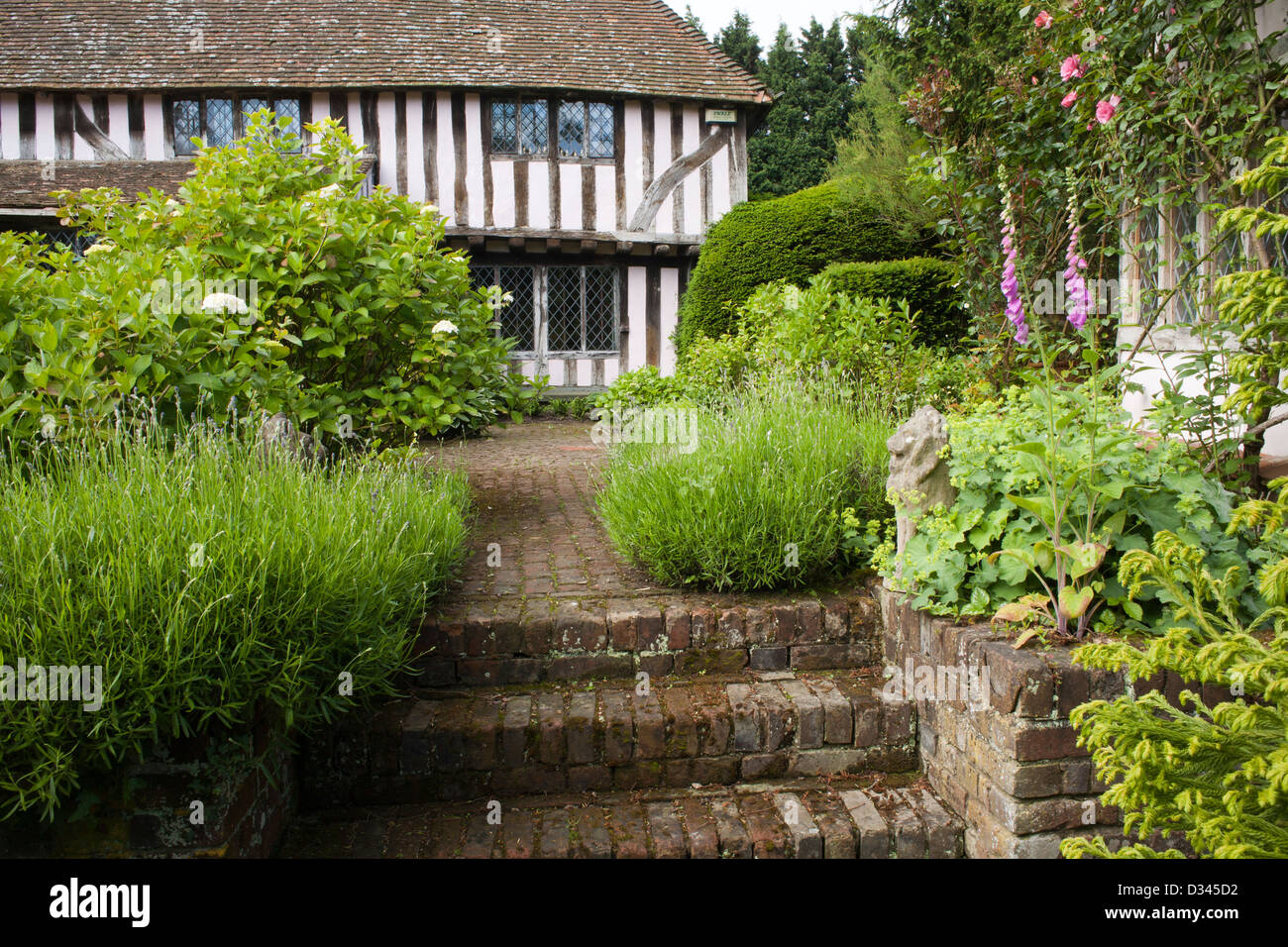 Brick steps leading to the house, Bexon Manor Stock Photo - Alamy