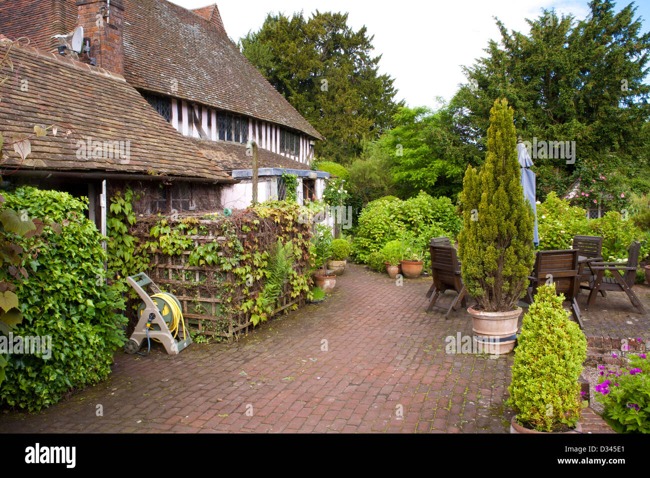 Traditional courtyard with relaxing area Stock Photo - Alamy