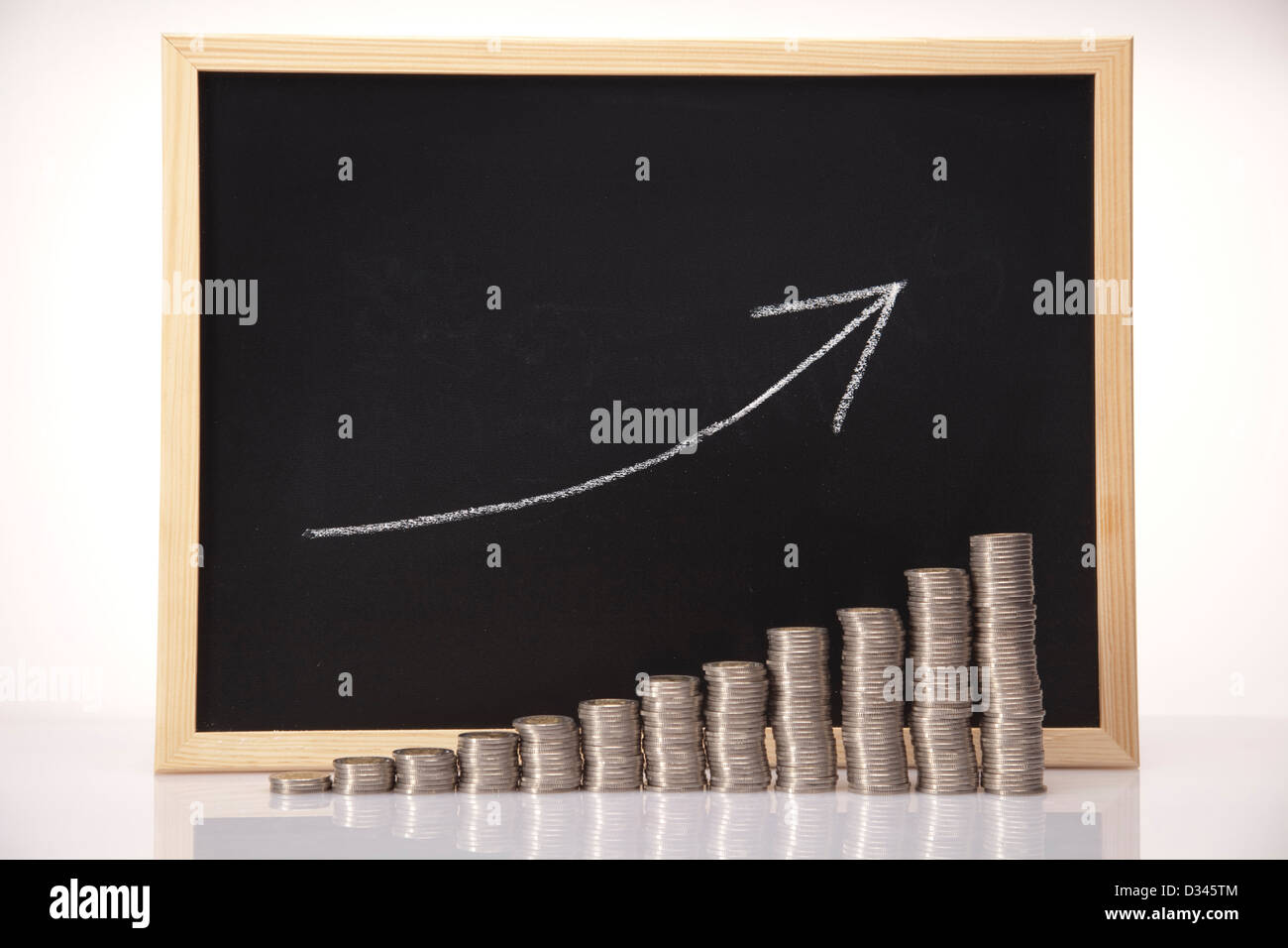 Financial success concept, Coins diagram Stock Photo - Alamy