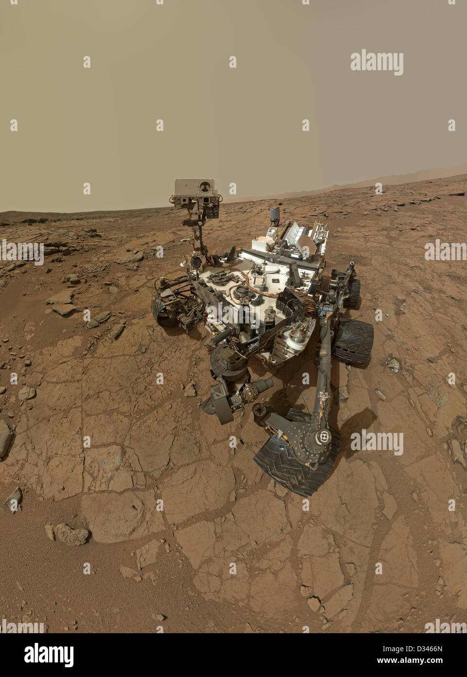 Self portrait of NASA's Mars rover Curiosity created by combining ...