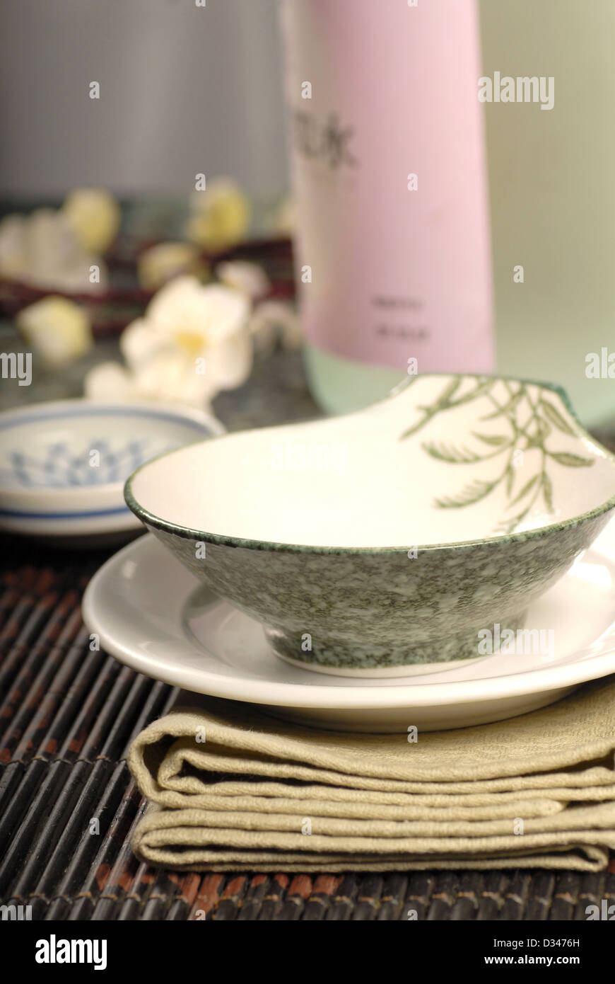 Restaurant table setup with an Asian theme Stock Photo - Alamy