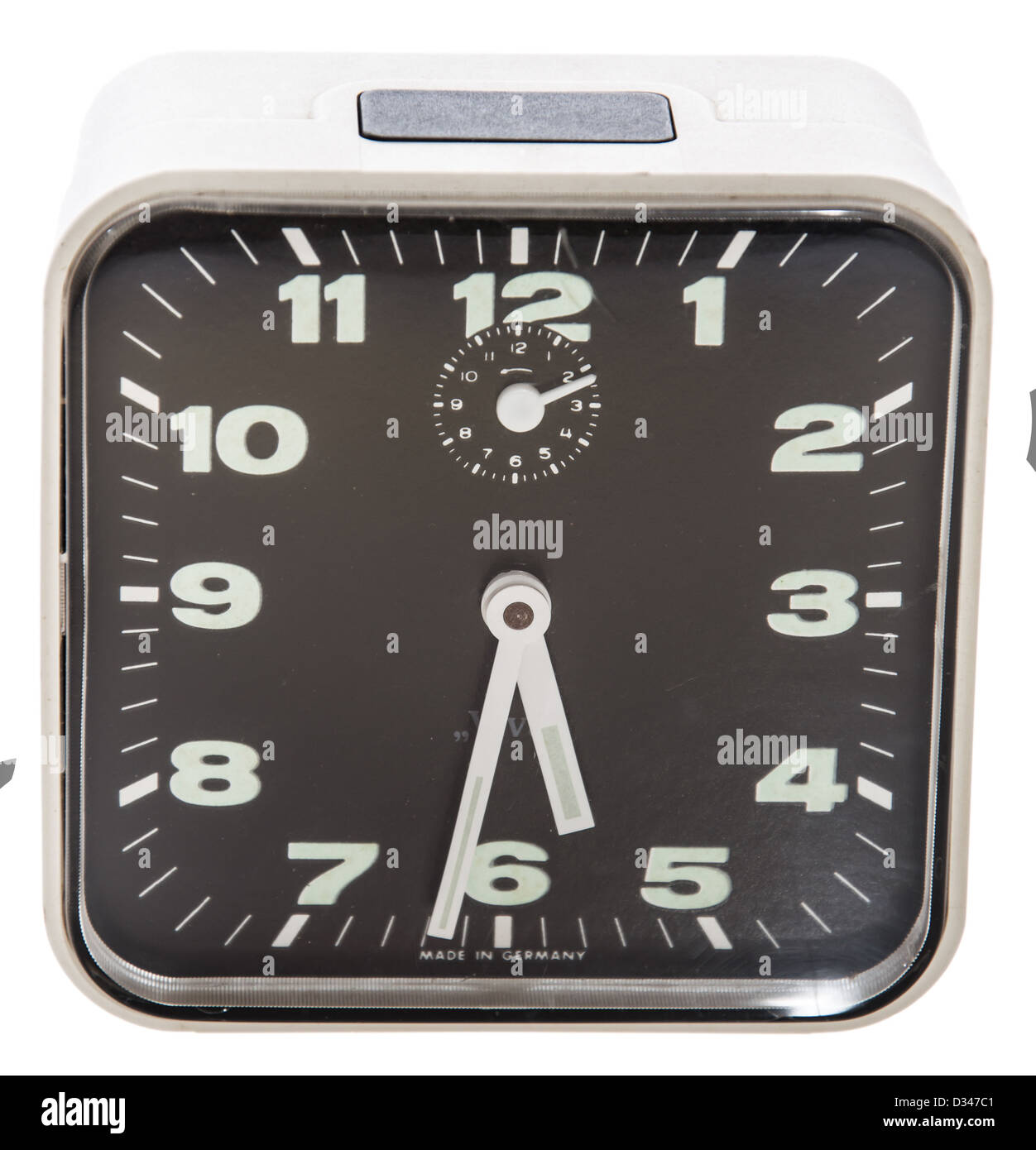 Vintage Style Clock isolated on white background Stock Photo - Alamy