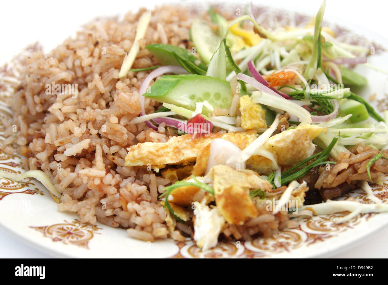 Thai food , Khao Kluk Kapi , Shrimp Paste Rice and Various Toppings ...