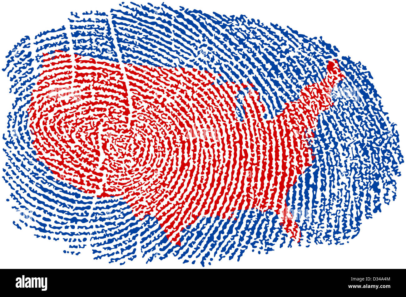 United States Map within a Fingerprint Stock Photo - Alamy