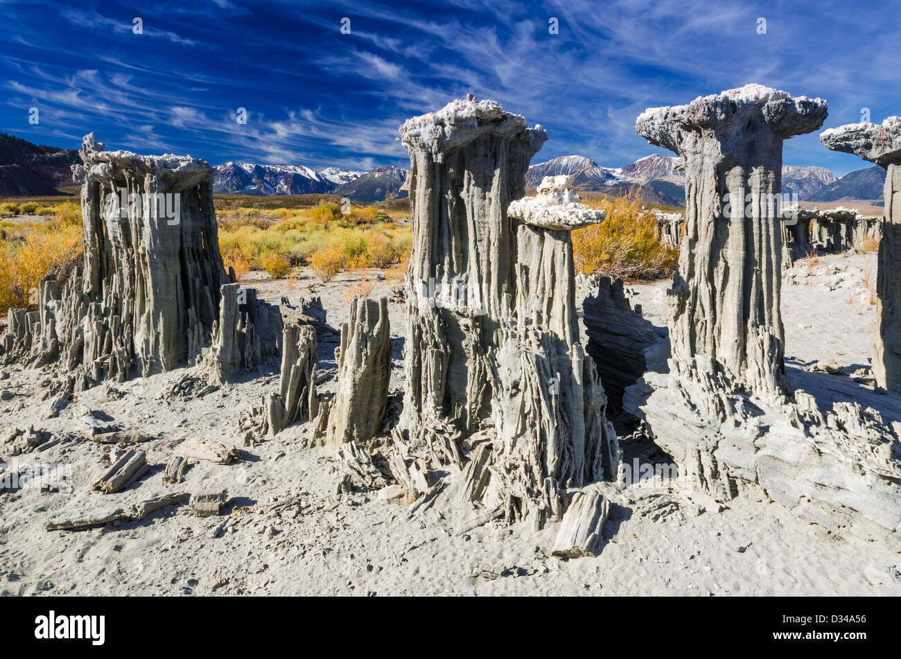 Sand tufa formations on the south shore of Mono Lake, Mono Basin ...