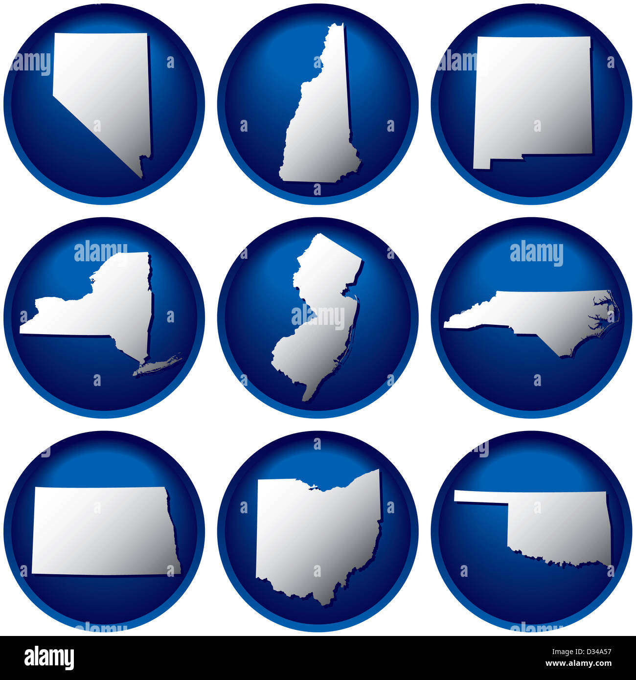 Nine United States Buttons Stock Photo - Alamy