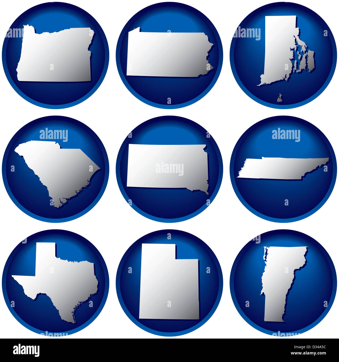 Nine United States Buttons Stock Photo - Alamy