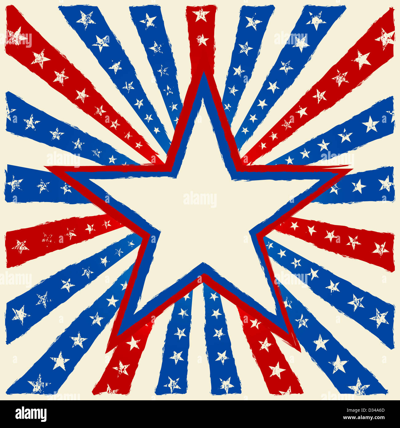 Grungy Distressed Star on a Burst Background Stock Photo - Alamy