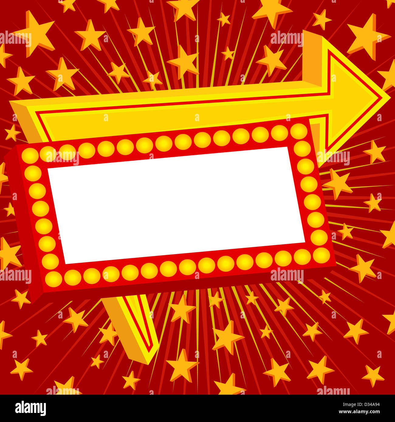 Advertising Sign with Stars Stock Photo - Alamy