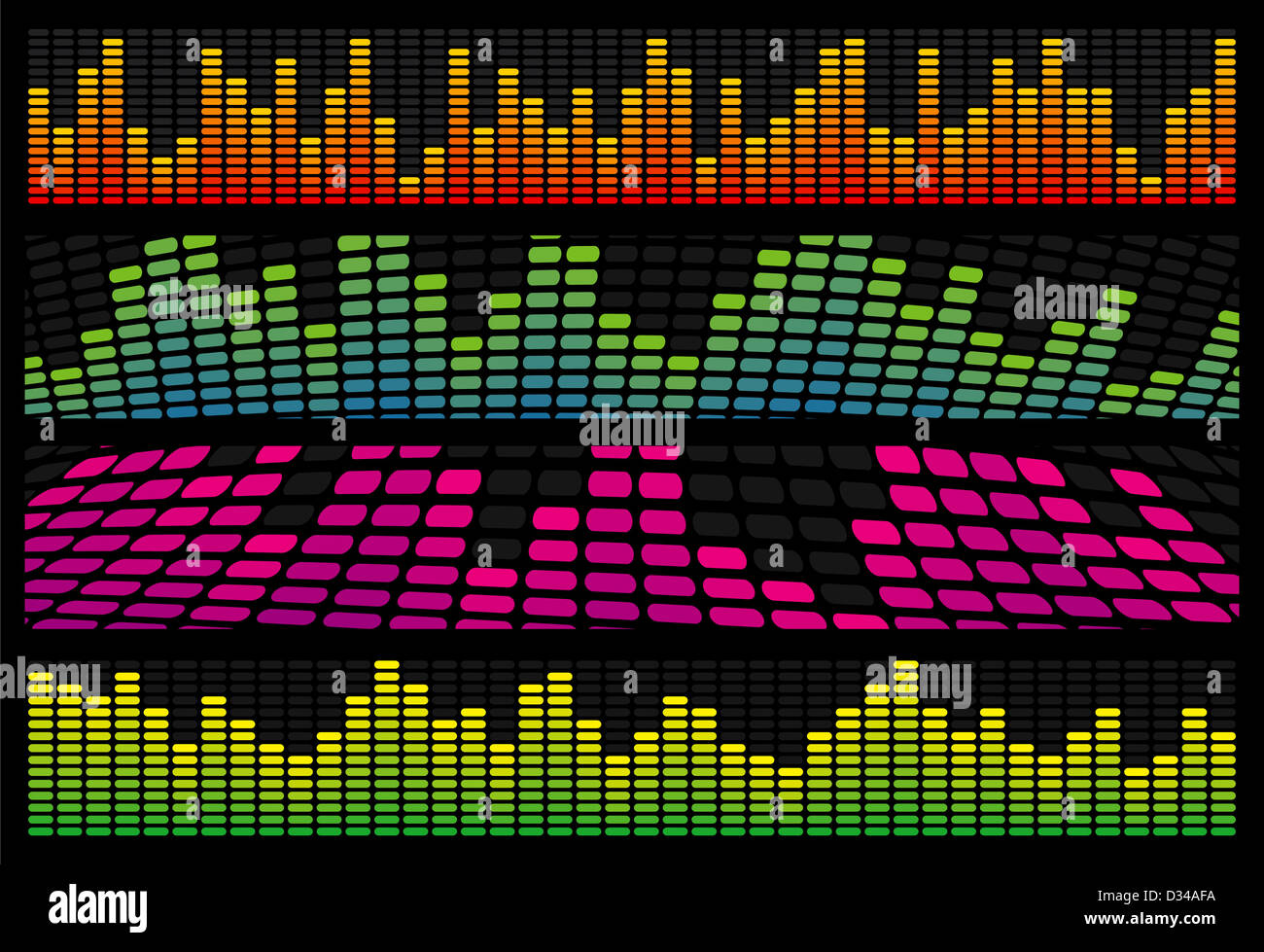 Four Music Equalizer Web Banners Stock Photo - Alamy
