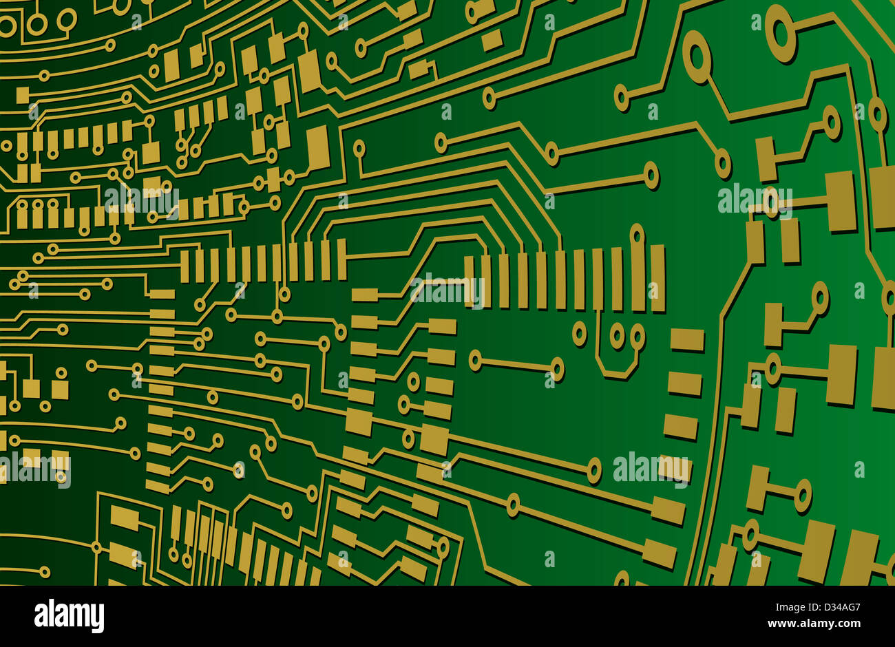 Green and Gold Circuit Board Background Stock Photo - Alamy