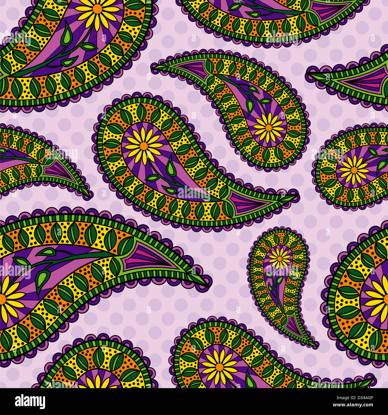 Seamless Repeating Paisley Background Stock Photo - Alamy