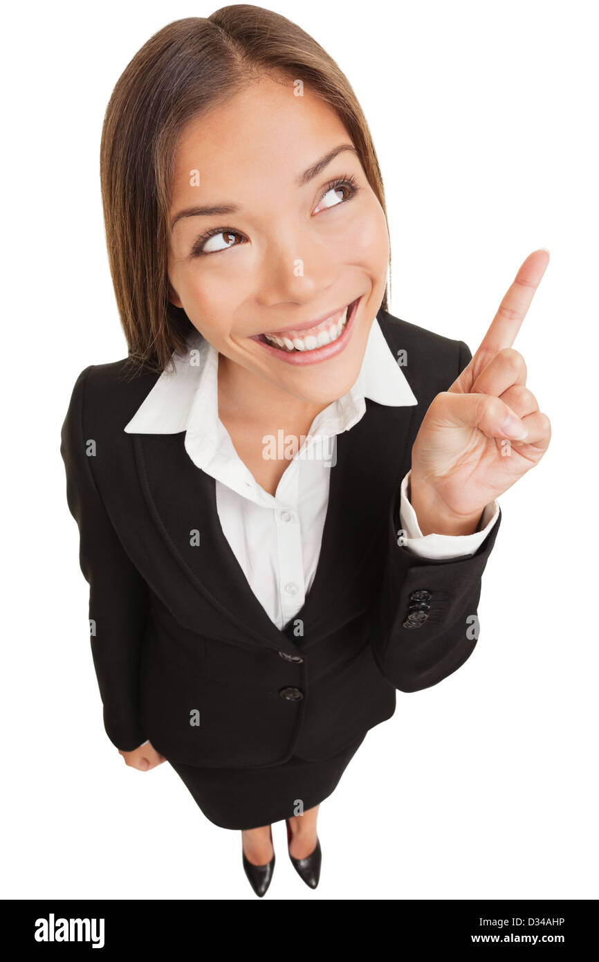 Woman looking up standing high angle hi-res stock photography and ...