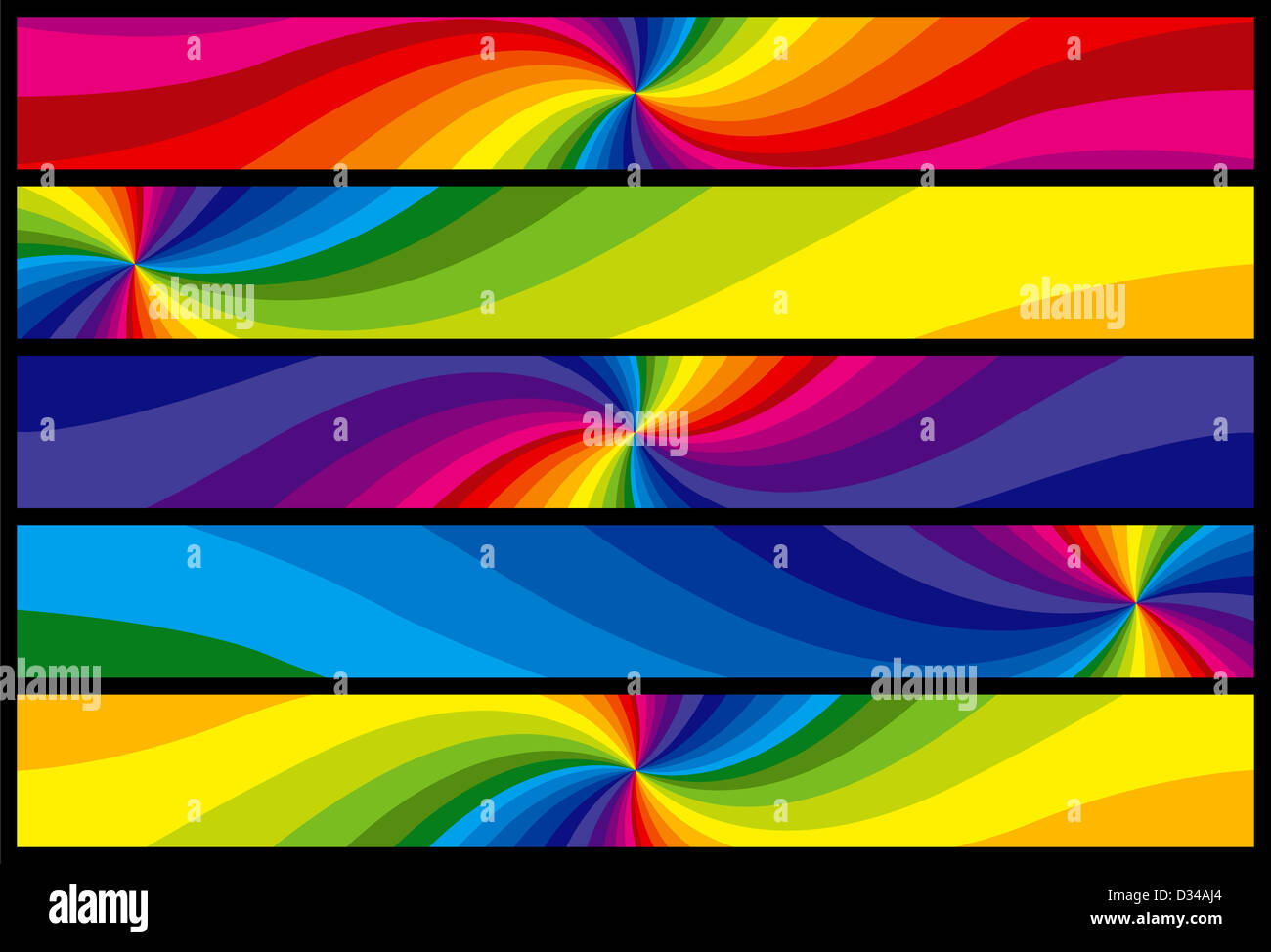 Rainbow Web Banners Stock Photo - Alamy