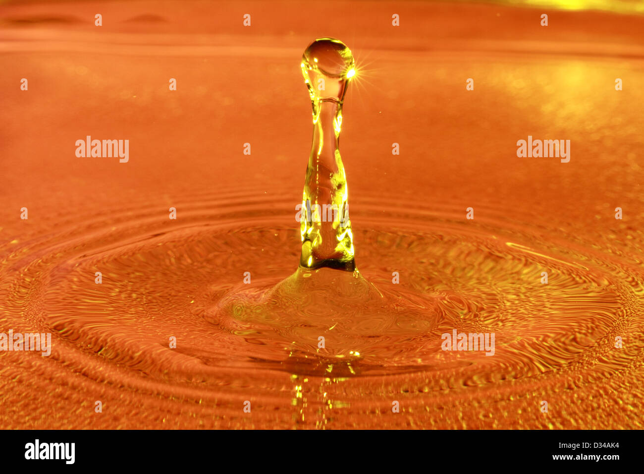 Study of a water drop falling into coloured water and the motion being ...