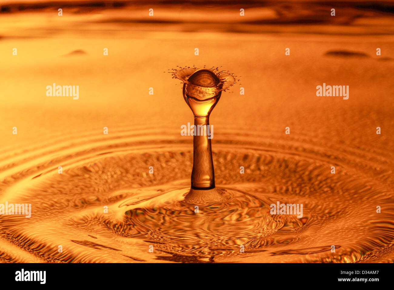 Study of a water drop falling into coloured water and the motion being ...