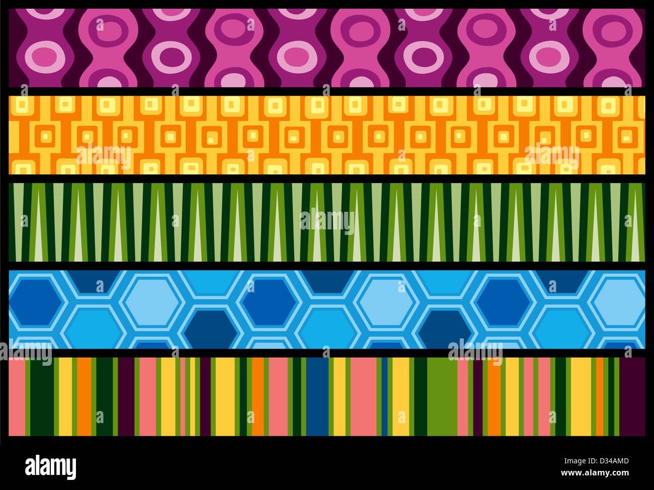 Five Colorful Retro Web Banners Stock Photo - Alamy