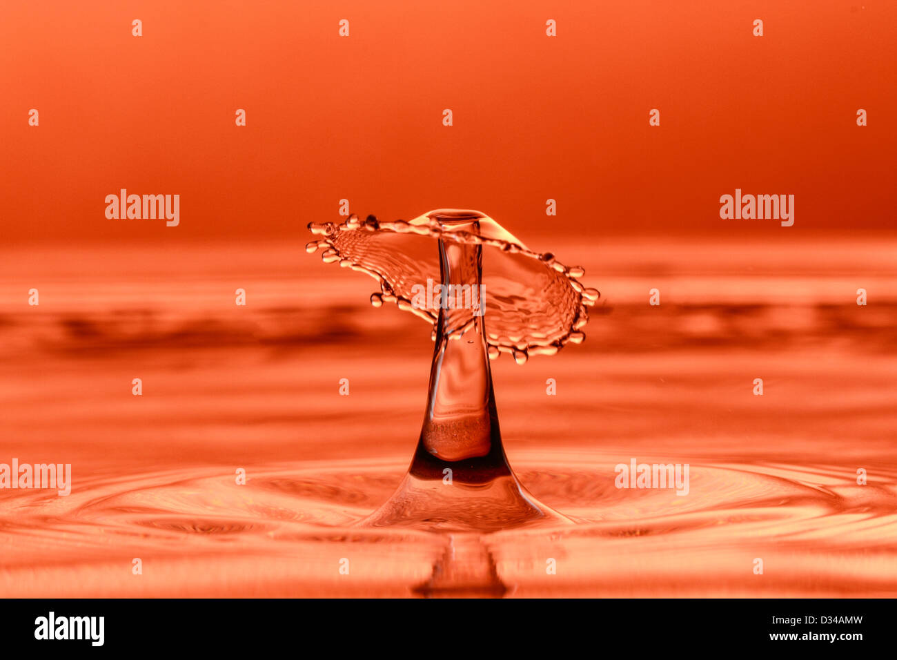 Study of a water drop falling into coloured water and the motion being ...