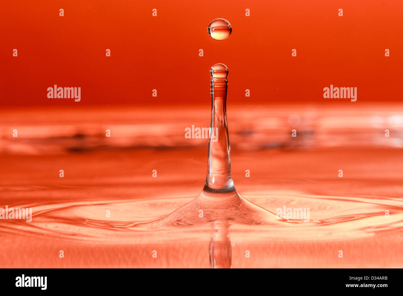 Study of a water drop falling into coloured water and the motion being ...