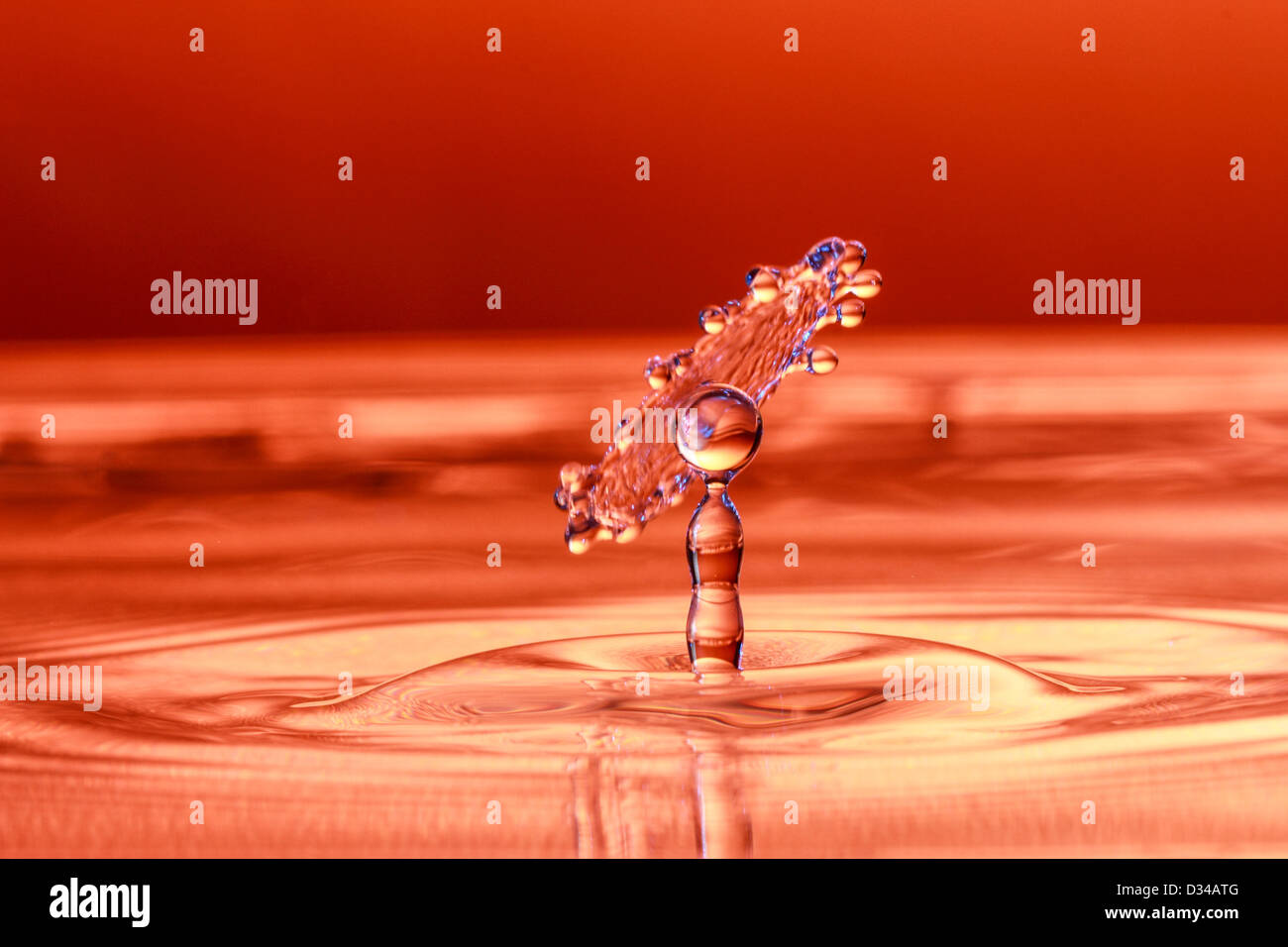 Study of a water drop falling into coloured water and the motion being ...