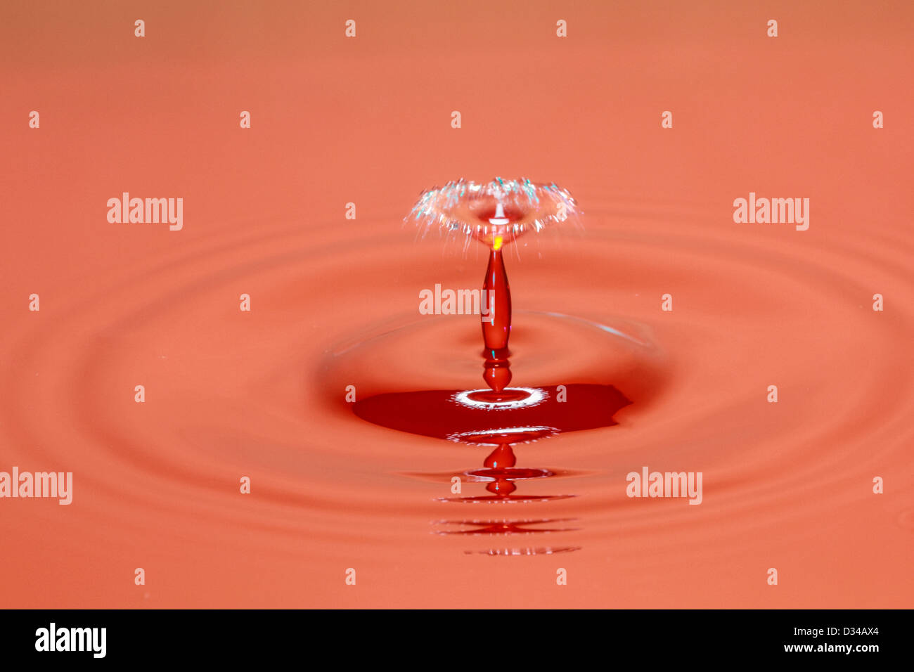 Study of a water drop falling into coloured water and the motion being ...