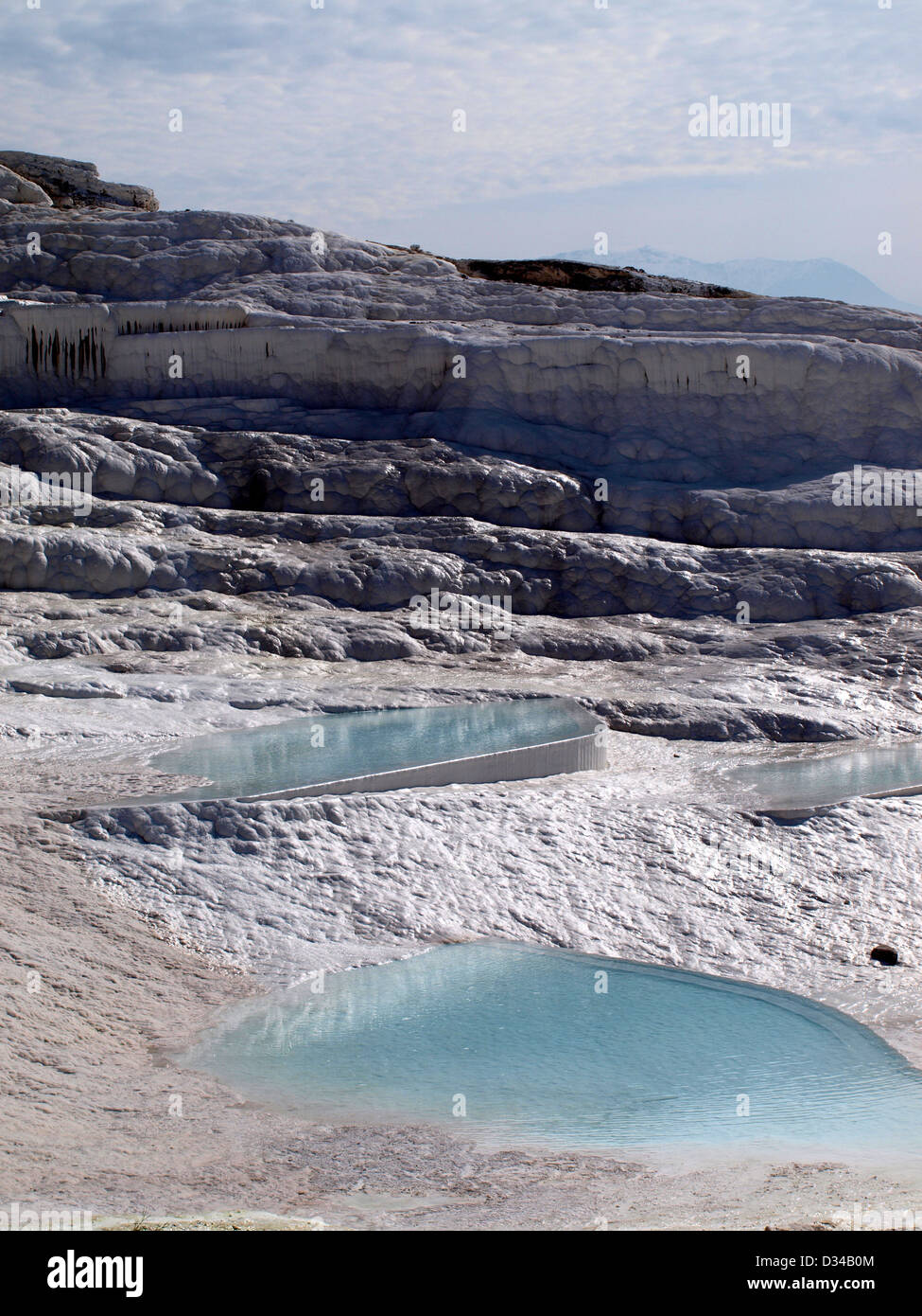 Travertine terrace formations at pamukkale hi-res stock photography and ...