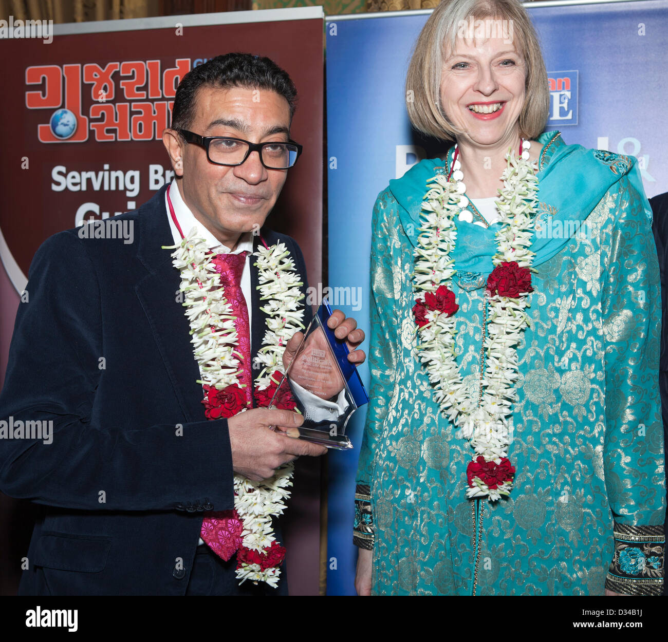 London, UK. 7th February 2013. Dr Sunil Chopra seen with an award for ...