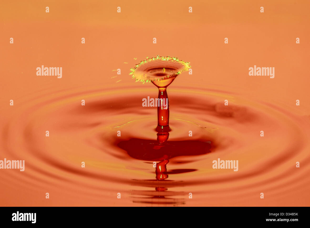 Study of a water drop falling into coloured water and the motion being ...