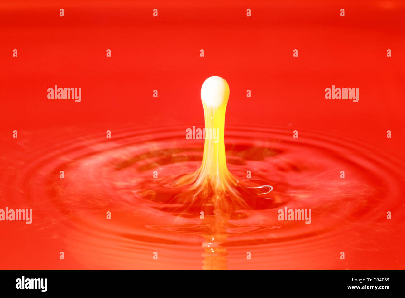Study of a water drop falling into coloured water and the motion being ...