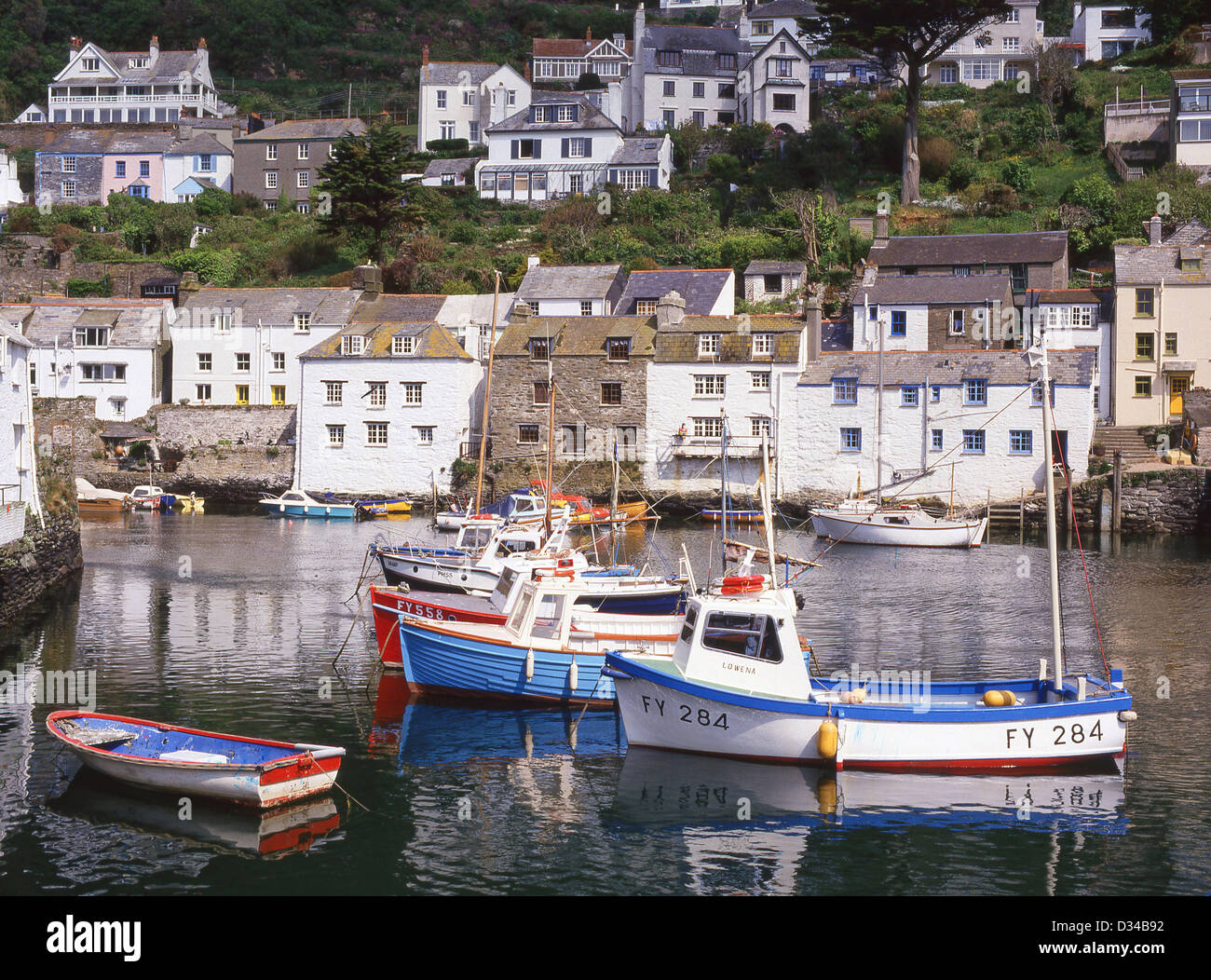 Harbour view, Polperro, Cornwall, England, United Kingdom Stock Photo ...