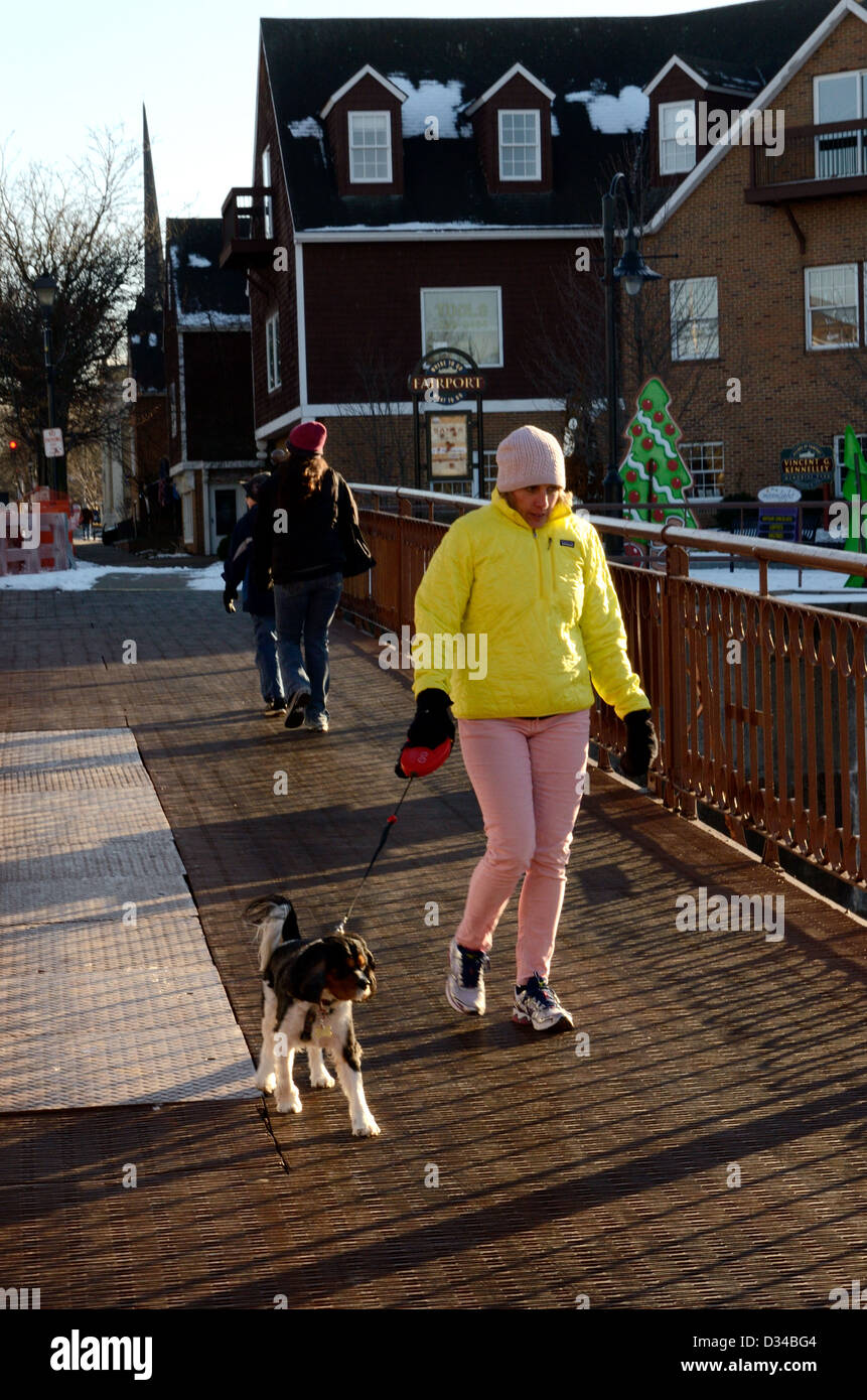 Walking dog bridge hi-res stock photography and images - Alamy