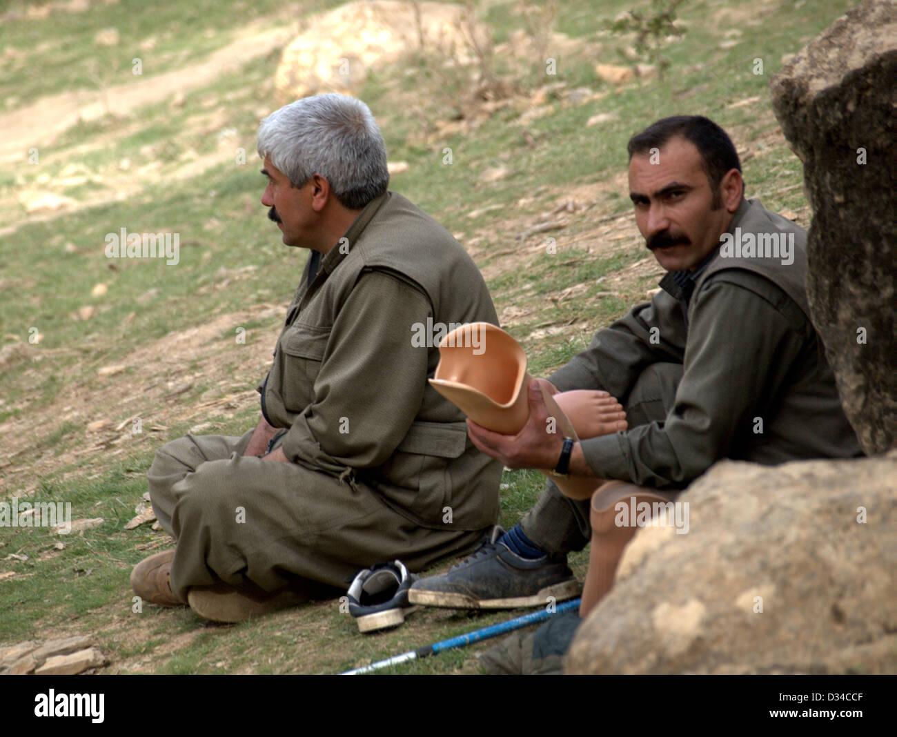 Guerrilla combatants of the PKK (Kurdish Workers Party) in the Qandil ...