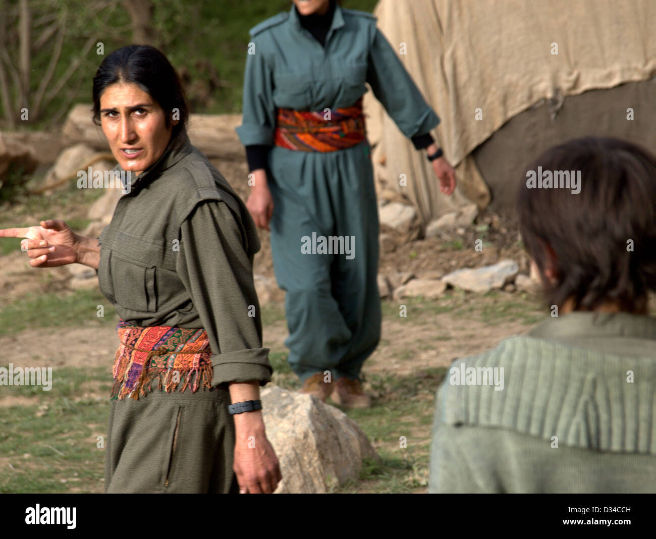 Guerrilla female combatant of the PKK (Kurdish Workers Party) in the ...