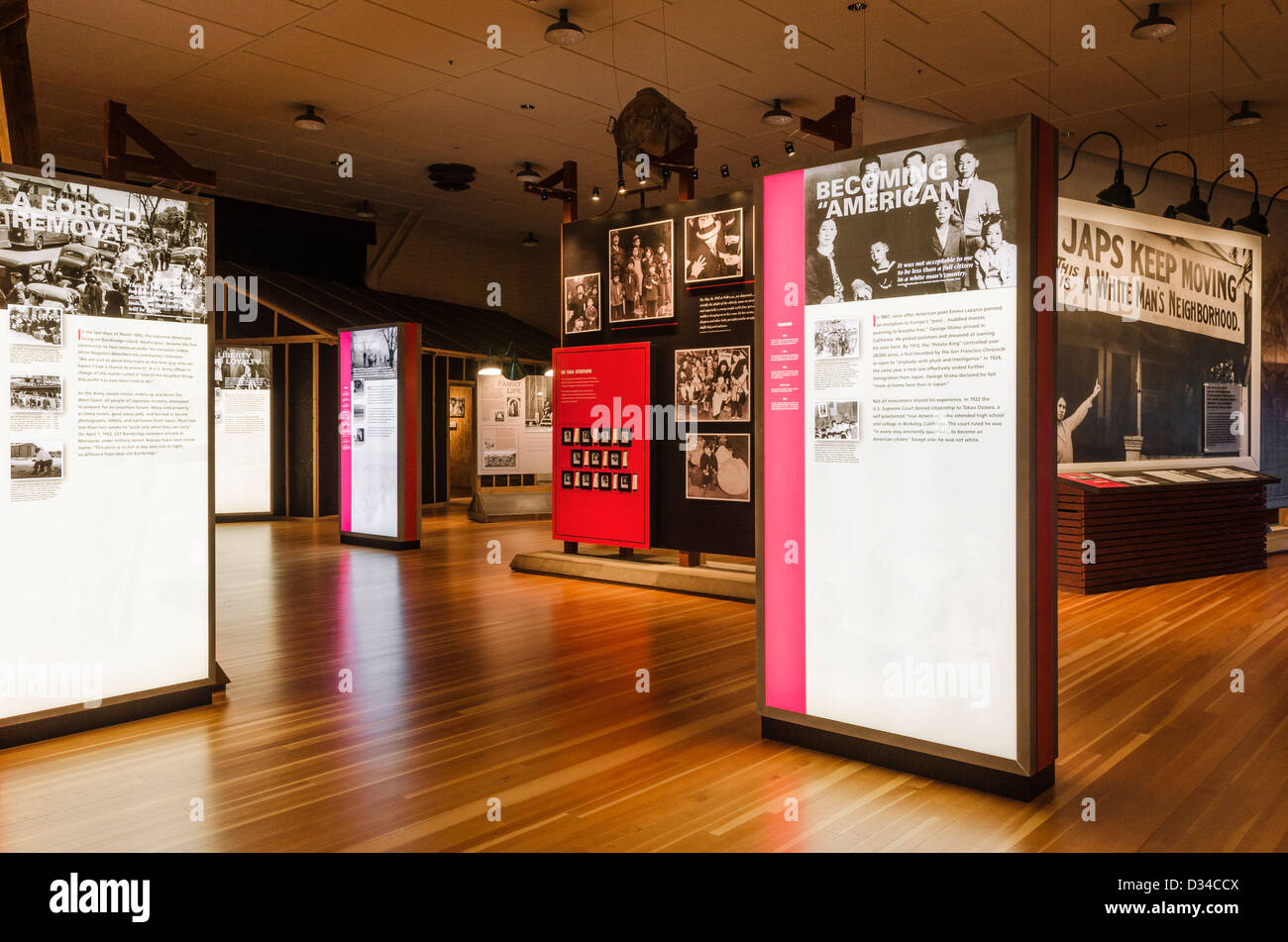 Visitor center display at Manzanar National Historic Site, Lone Pine ...