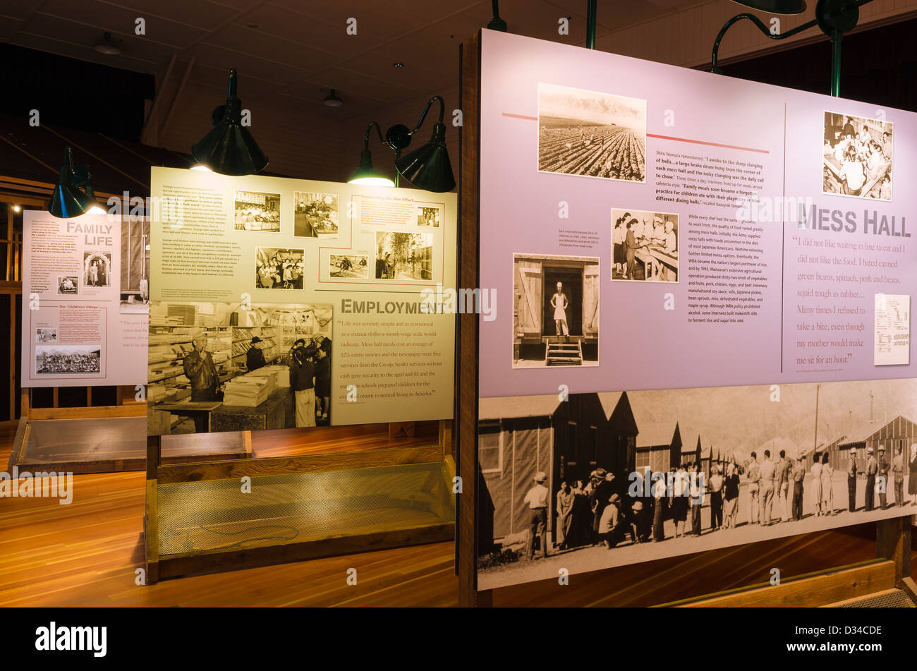Visitor center display at Manzanar National Historic Site, Lone Pine ...