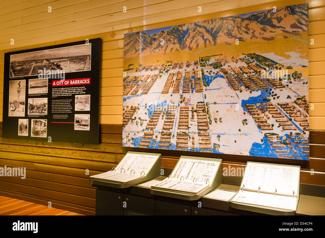 Visitor center display at Manzanar National Historic Site, Lone Pine ...