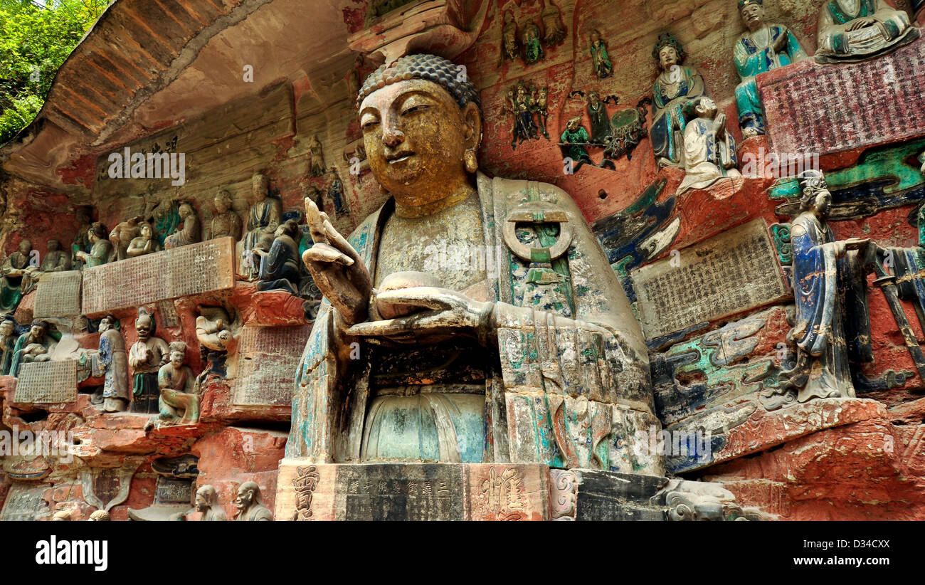 Ancient Hillside Stone Carving of Shakyamuni Buddha Repaying His ...