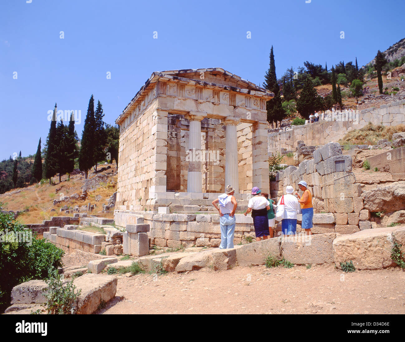 The Treasury of Apollo (590BC) in The Sanctuary of Apollo, Delphi ...