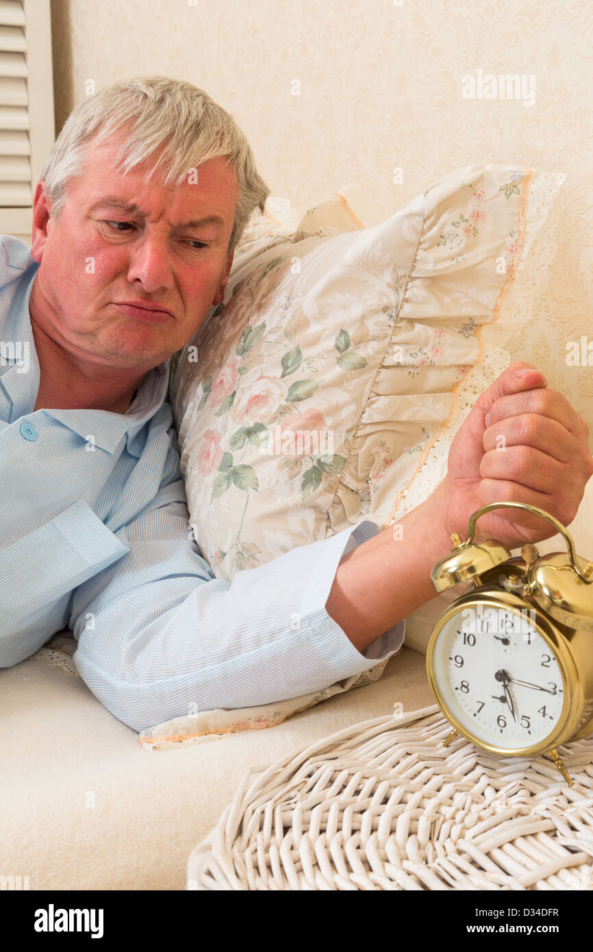 Grumpy old man waking up in the morning Stock Photo - Alamy Grumpy old man waking up in the morning Stock Photo - Alamy