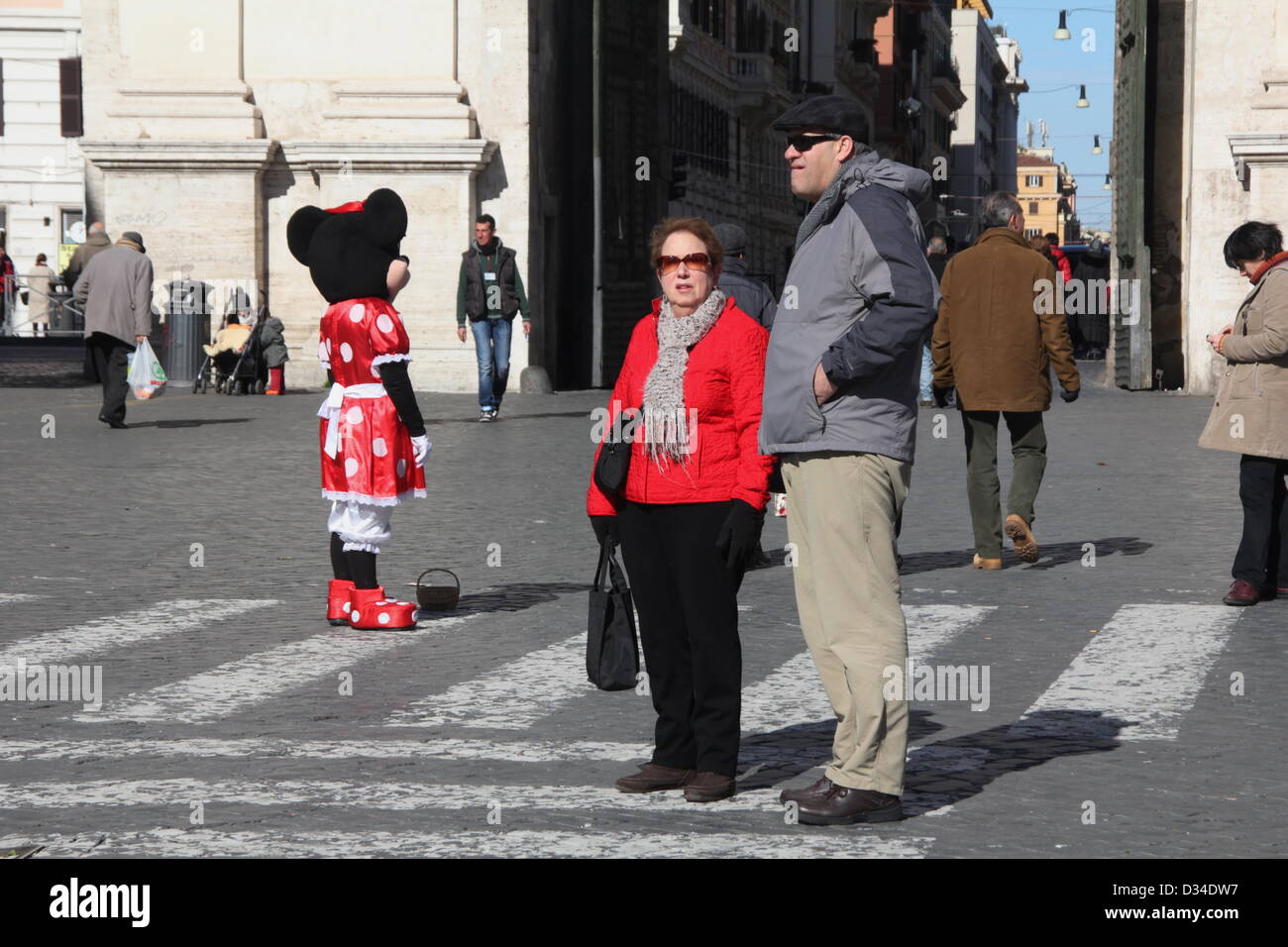 Rome, Italy. 8th February 2013. Minnie Mouse during Rome carnival week ...