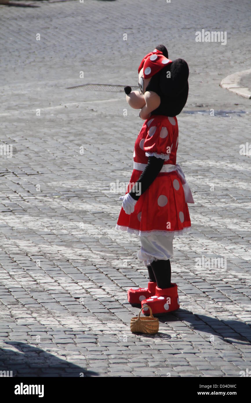 Rome, Italy. 8th February 2013. Minnie Mouse during Rome carnival week ...
