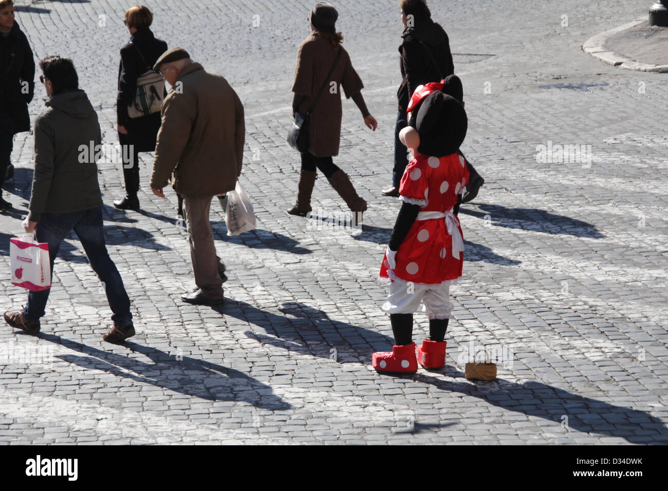 Rome, Italy. 8th February 2013. Minnie Mouse during Rome carnival week ...