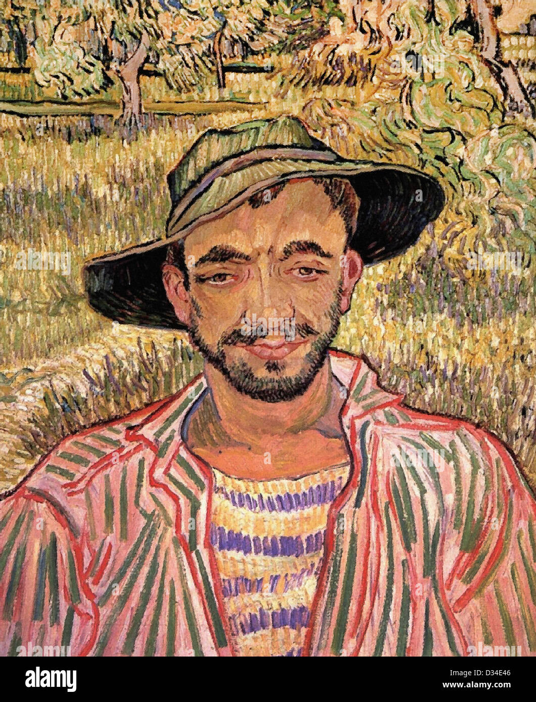 Vincent van Gogh, Portrait of a Young Peasant. 1889. Post-Impressionism ...