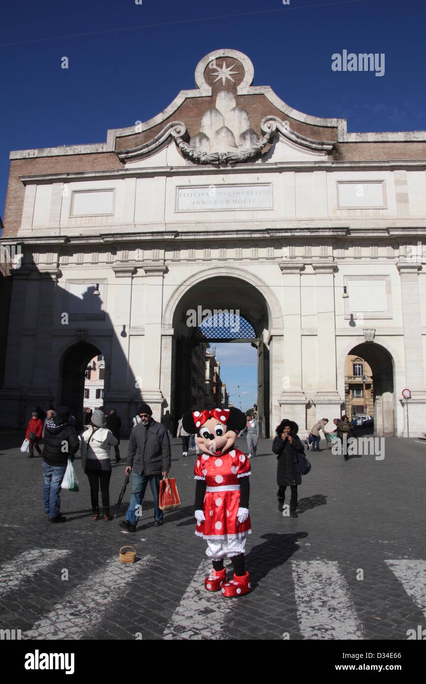 Rome, Italy. 8th February 2013. Minnie Mouse during Rome carnival week ...