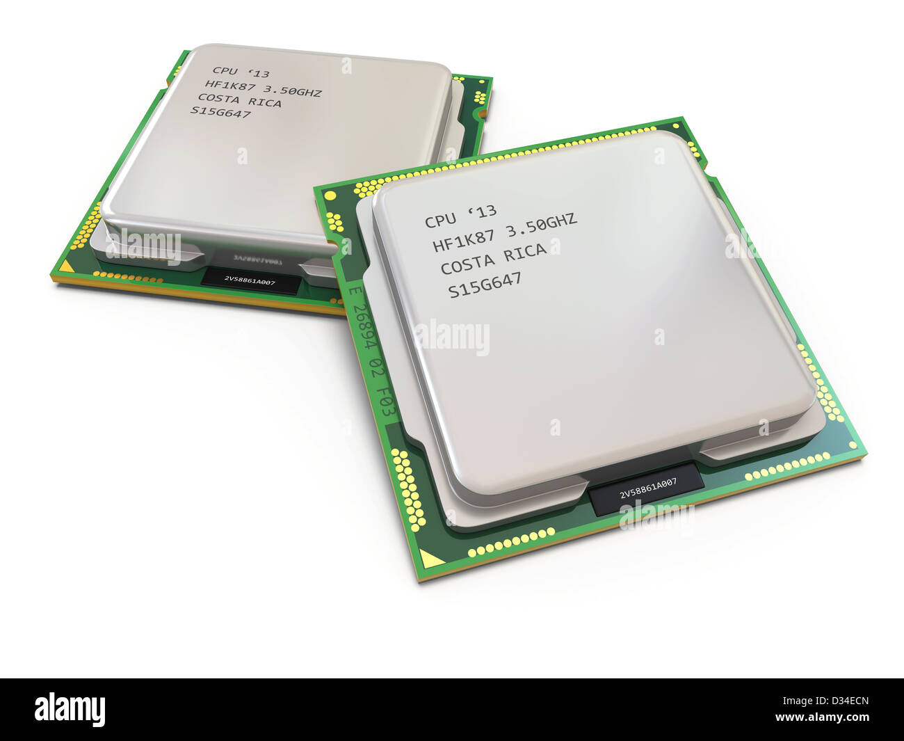 CPU. Computer's processors on white isolated background .3d Stock Photo ...