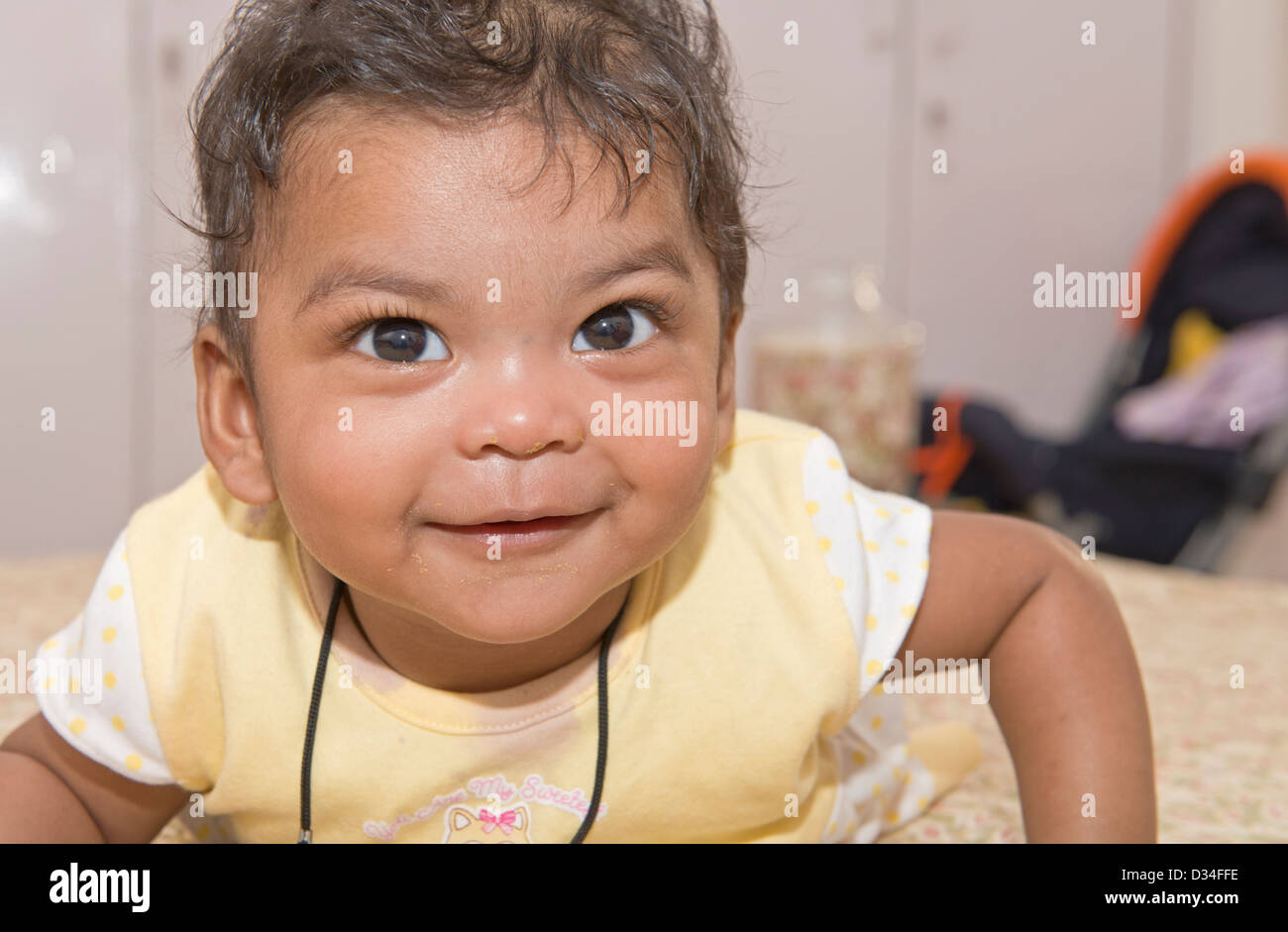Happy face of an Indian baby girl Stock Photo - Alamy