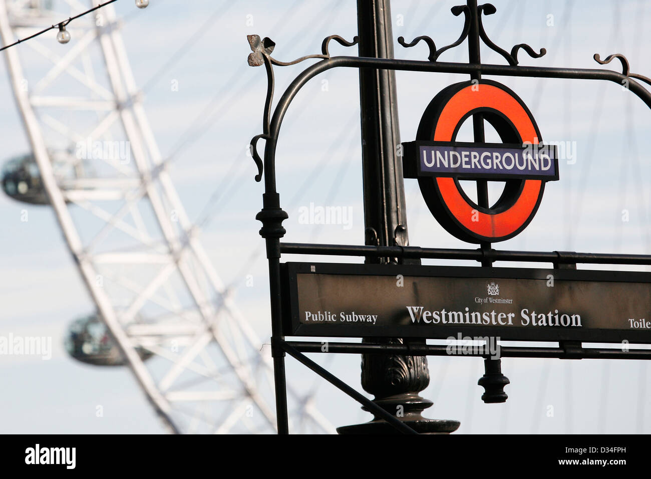 Close up of The London Eye, height of 135 metres and the biggest Ferris ...