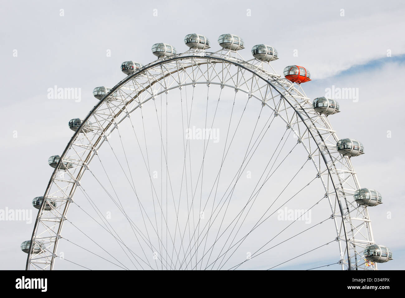 Close up of The London Eye, height of 135 metres and the biggest Ferris ...