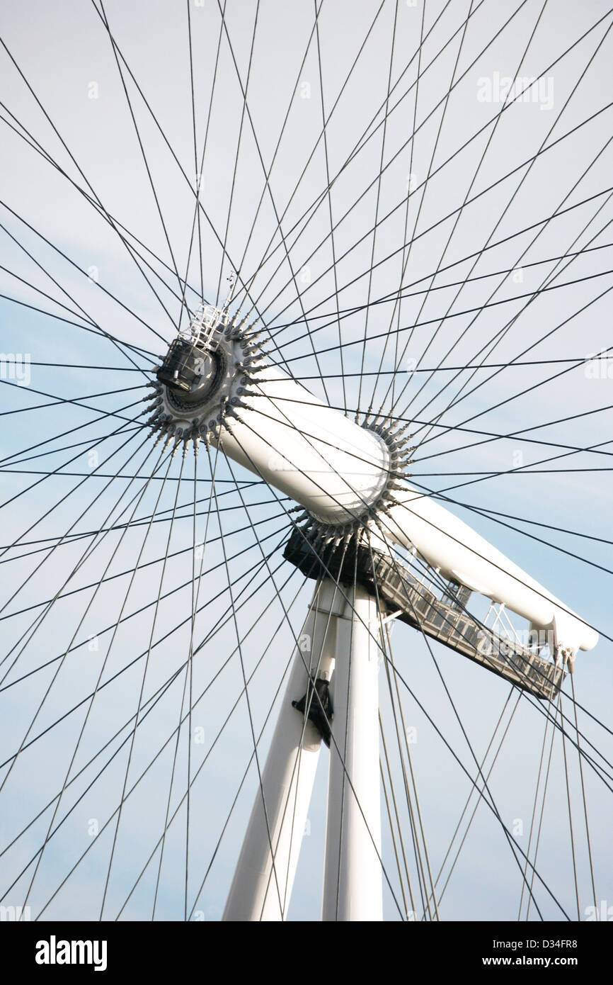 Close up of The London Eye, height of 135 metres and the biggest Ferris ...